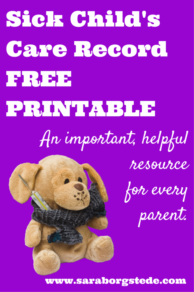 Your Sick Child's Daily Care Record