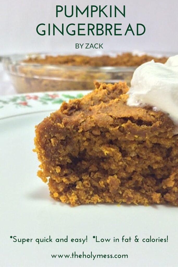 2 Ingredient Pumpkin Gingerbread {by Zack} The Holy Mess