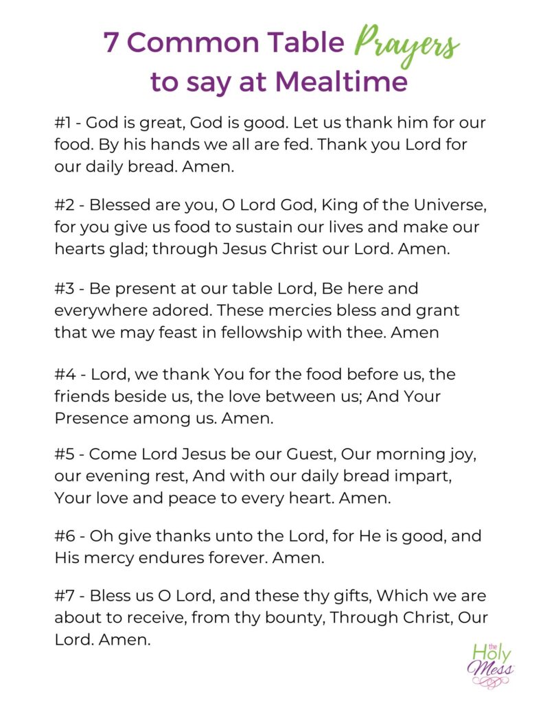 7 Prayers to Say at the Dinner Table