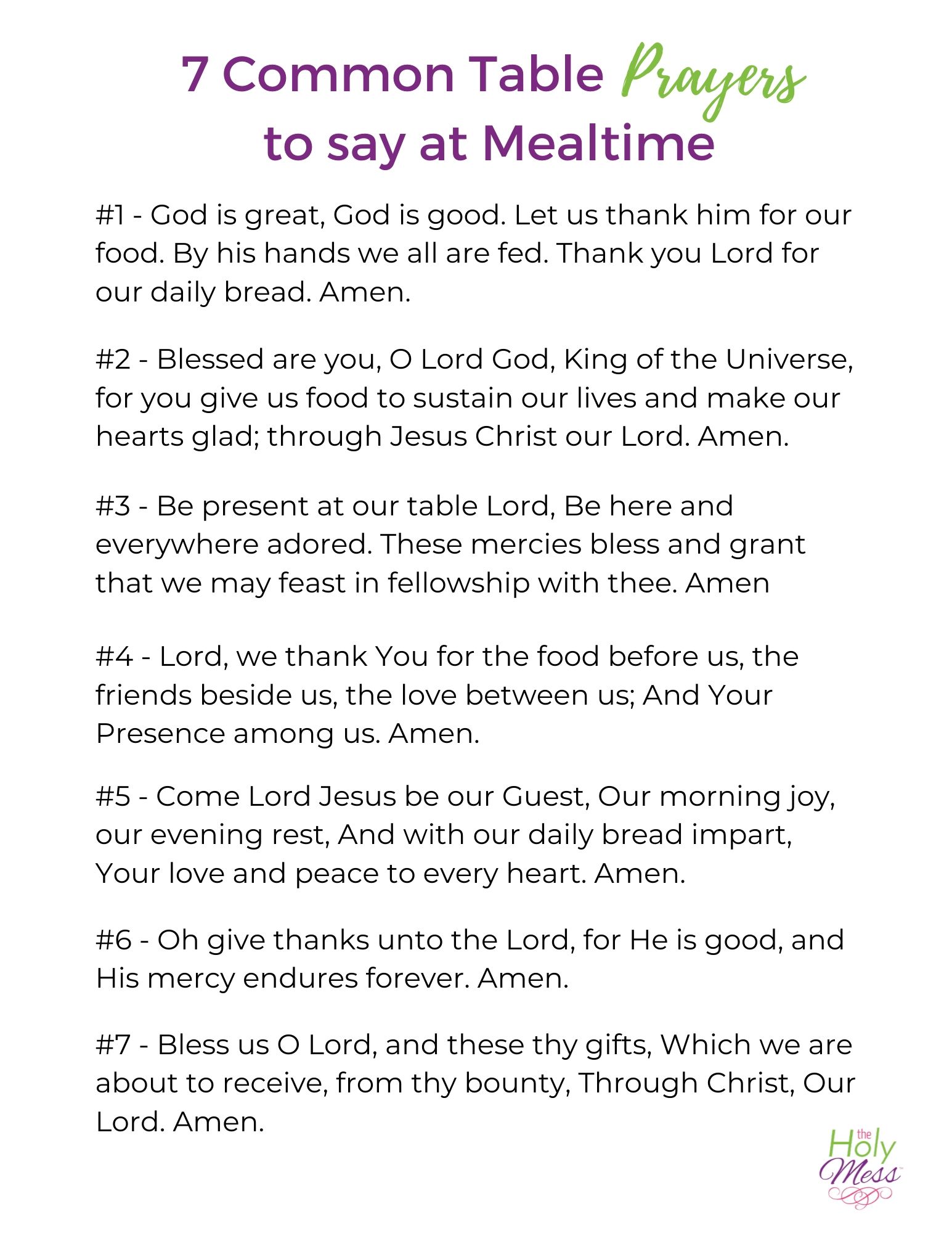 7 Prayers To Say At The Dinner Table 7 Prayers To Say At The Dinner Table