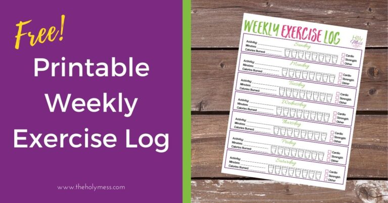 Printable Weekly Exercise Log