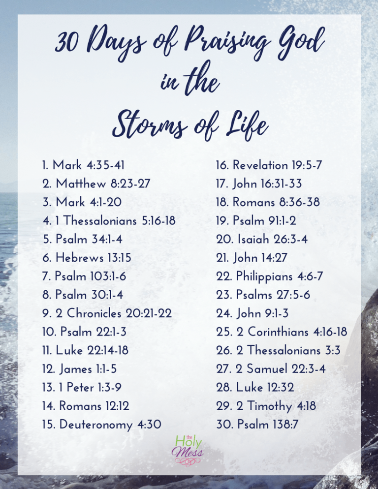 Praising God in the Storms of Life Bible Reading Plan