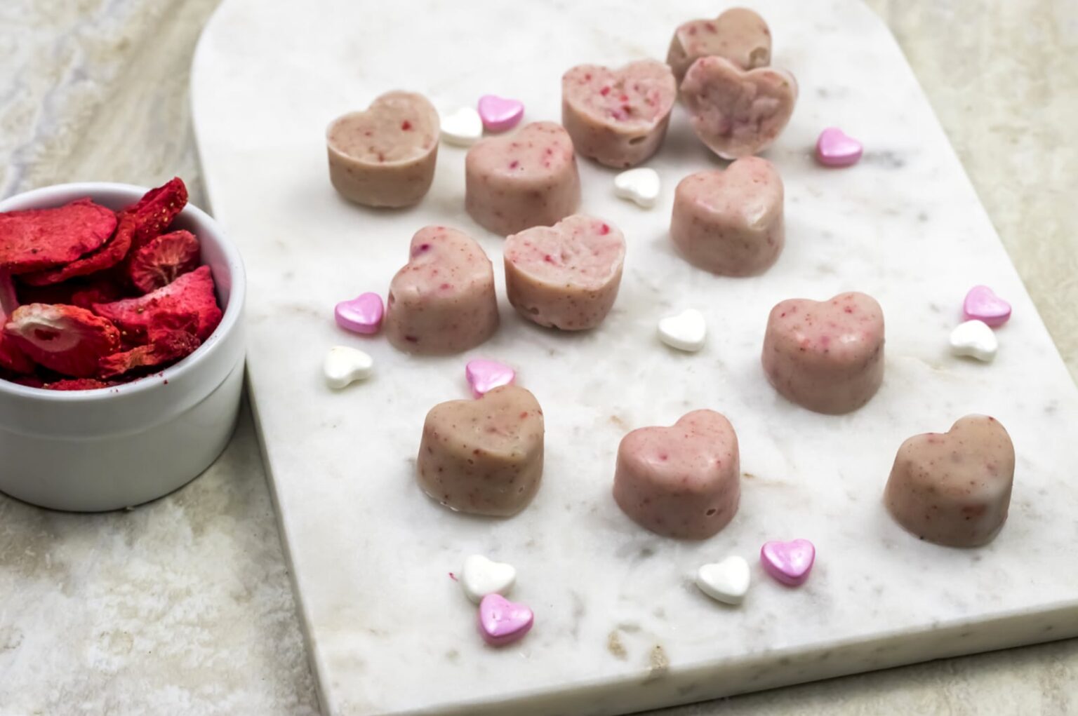 Paleo Strawberry Heart Fudge