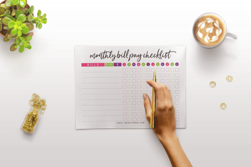 Printable Monthly Bill Pay Checklist for Easy Organization