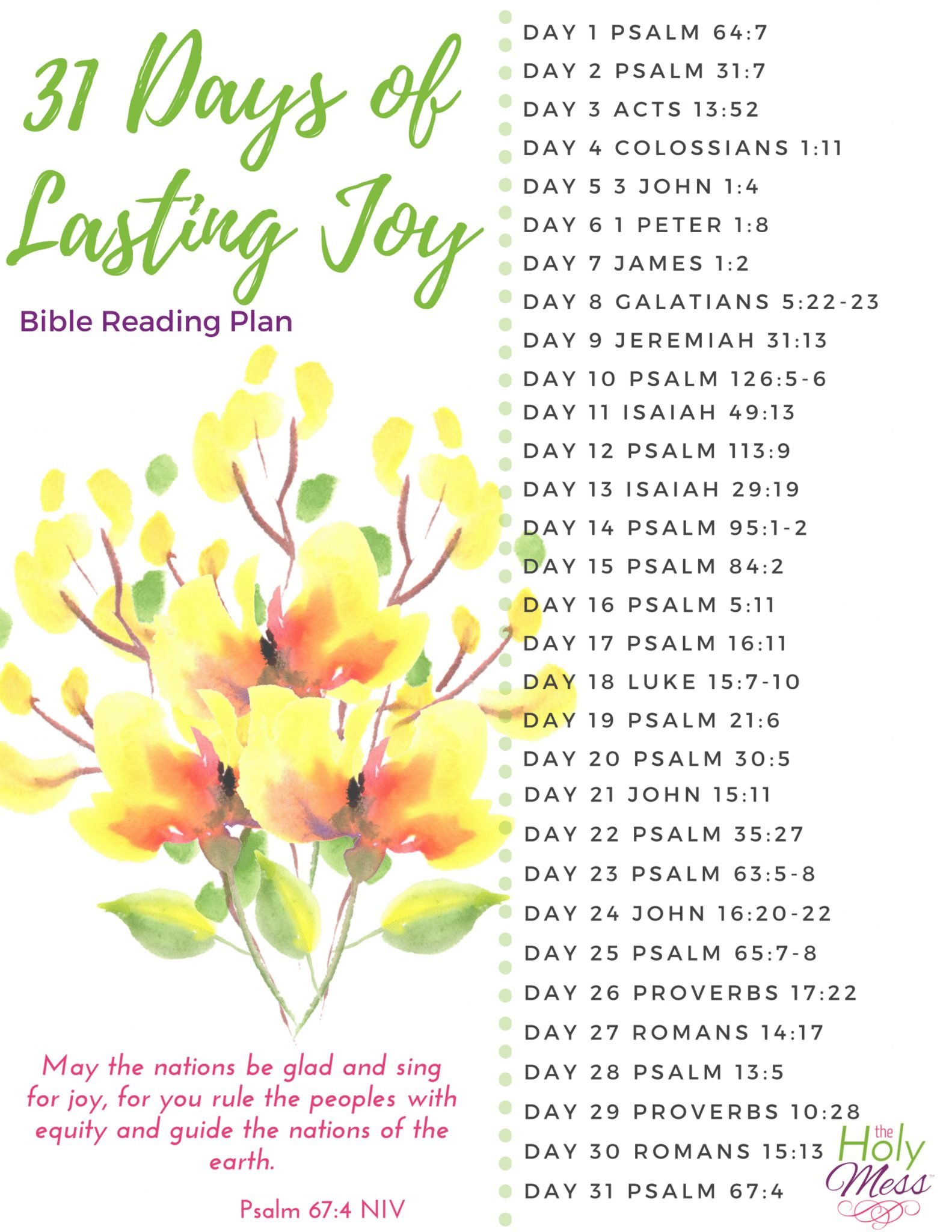 31 Days of Lasting Joy Bible Reading Plan
