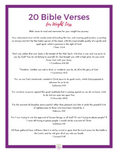 20 Encouraging Bible Verses for Weight Loss - The Holy Mess