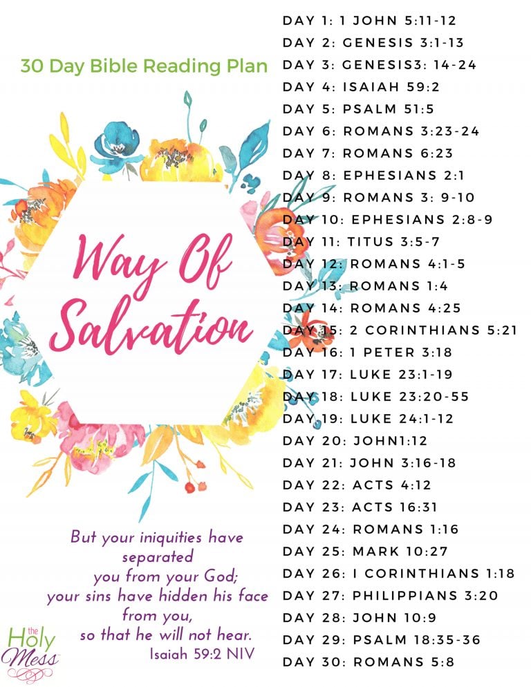 Way of Salvation Bible Verses: 30 Day Bible Reading Plan The Holy Mess