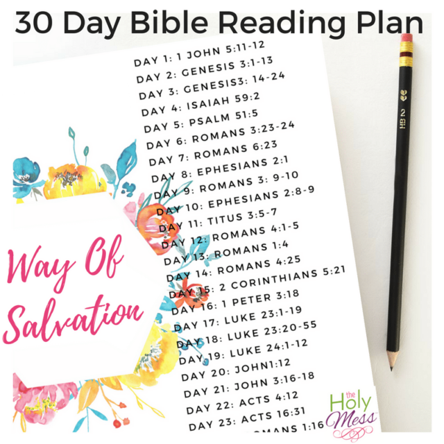 Way of Salvation Bible Verses: 30 Day Bible Reading Plan The Holy Mess