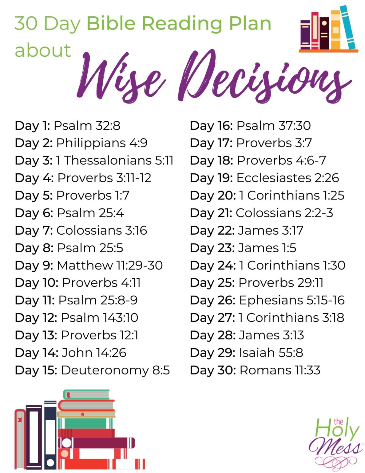 30 Bible Verses about Wisdom and Knowledge Printable - The Holy Mess