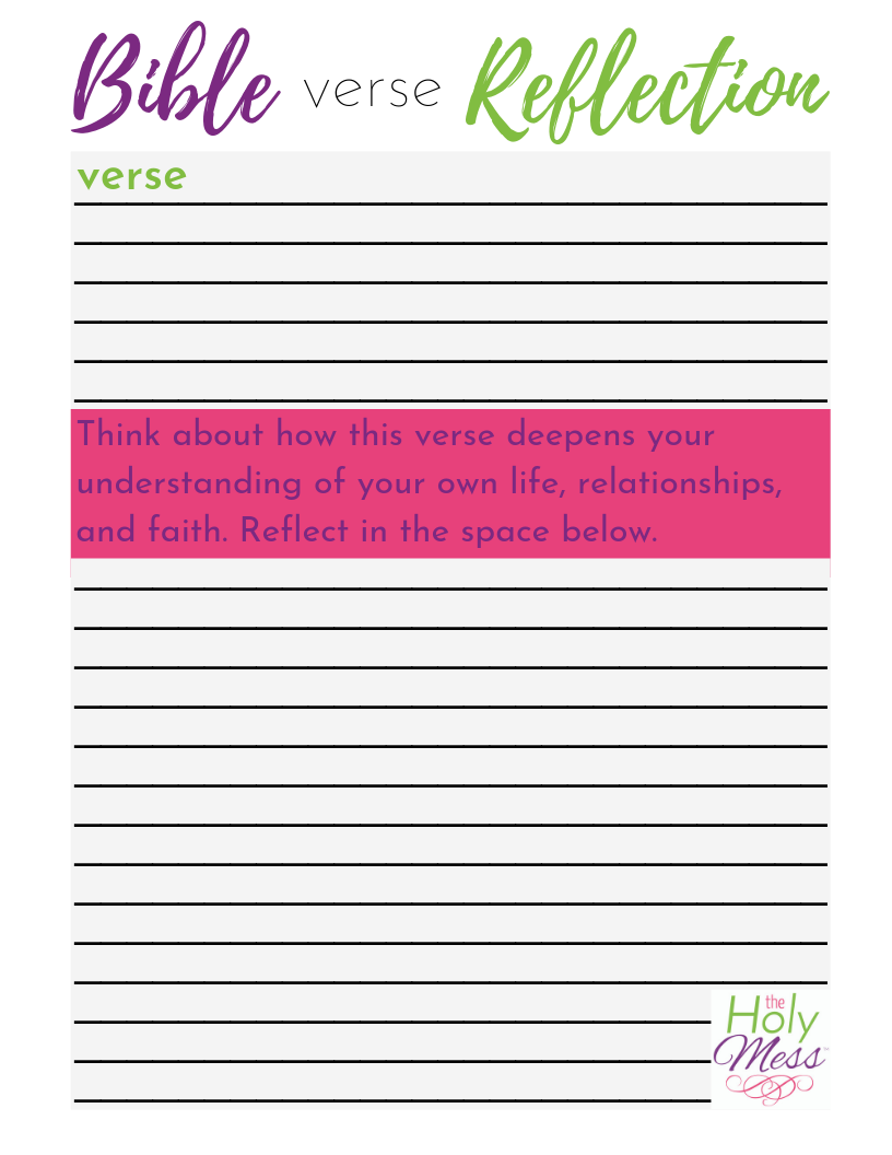 Free Bible Verse Reflection Worksheet The Holy Mess