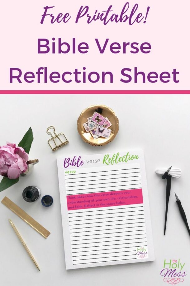 Free Bible Verse Reflection Worksheet The Holy Mess