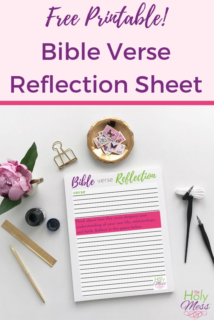 Free Bible Verse Reflection Worksheet The Holy Mess