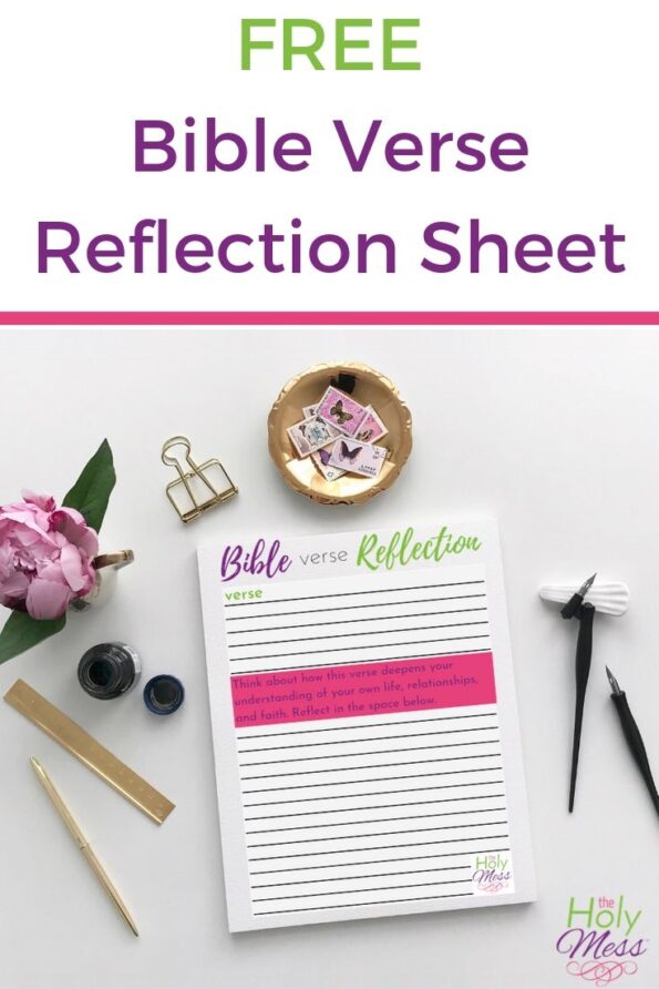 Free Bible Verse Reflection Worksheet Printable