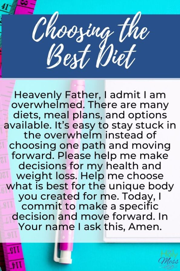 A Prayer for How to Choose the Best Diet for You The Holy Mess