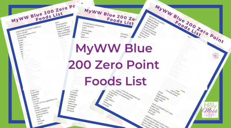 WW Blue Plan 200+ Zero Point Foods List (Free Printable PDF)