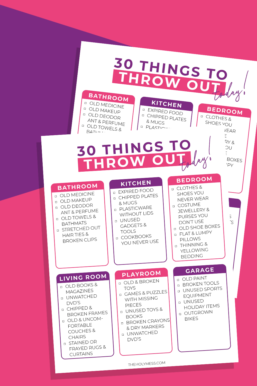 30 Things to Declutter Today Printable