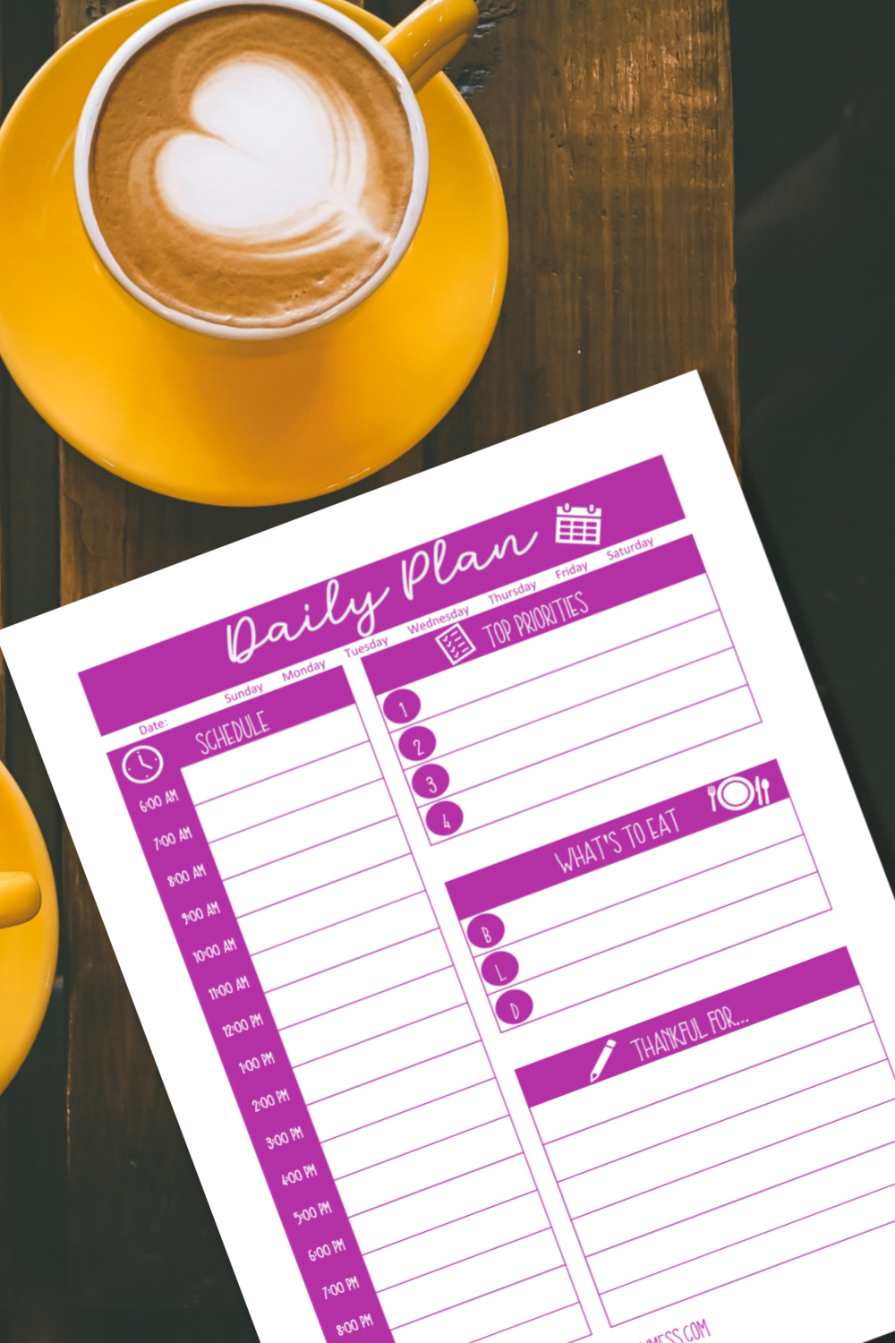 Daily Action Plan - Free Printable