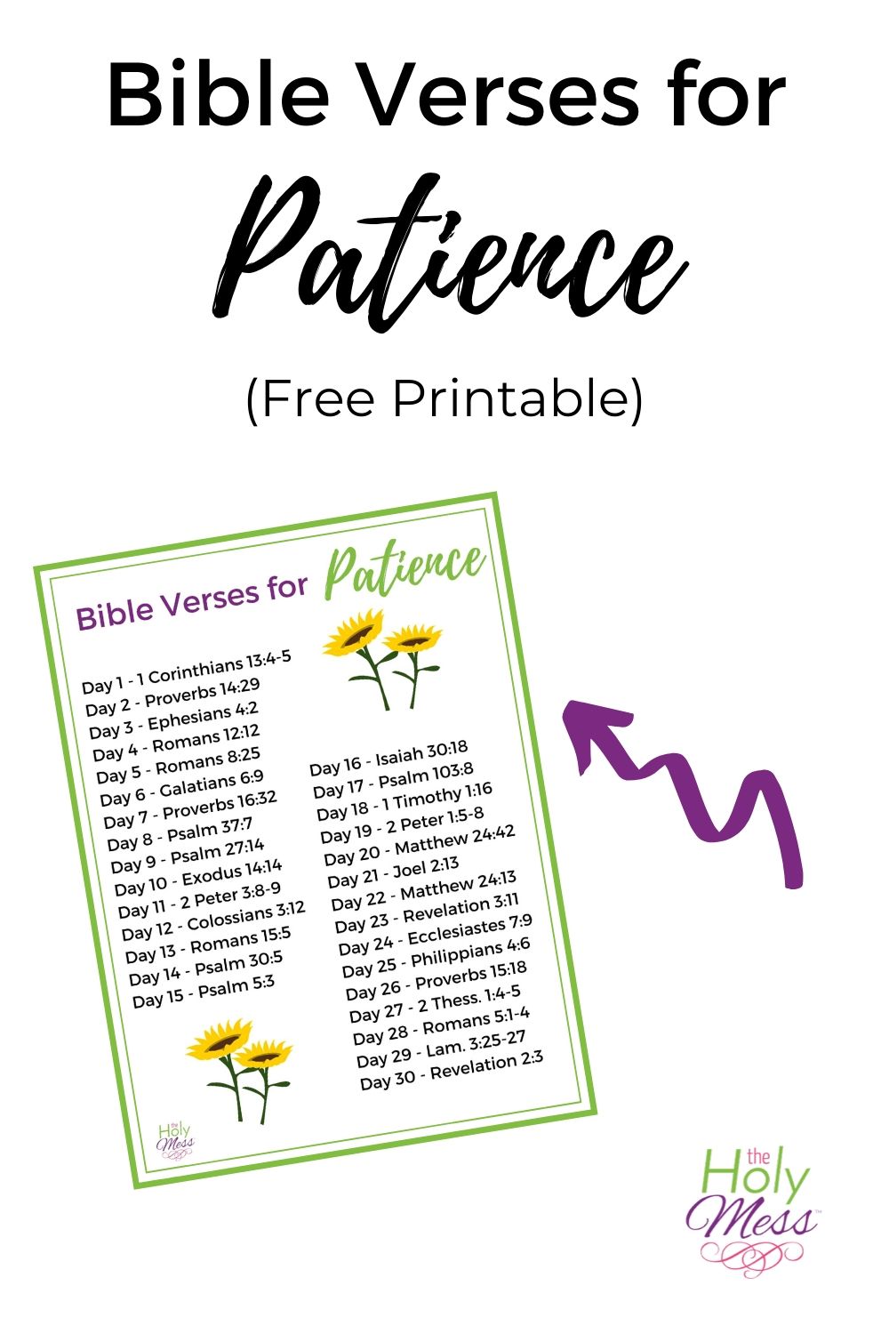 Bible Verses for Patience - 30 Day Bible Reading Plan The Holy Mess