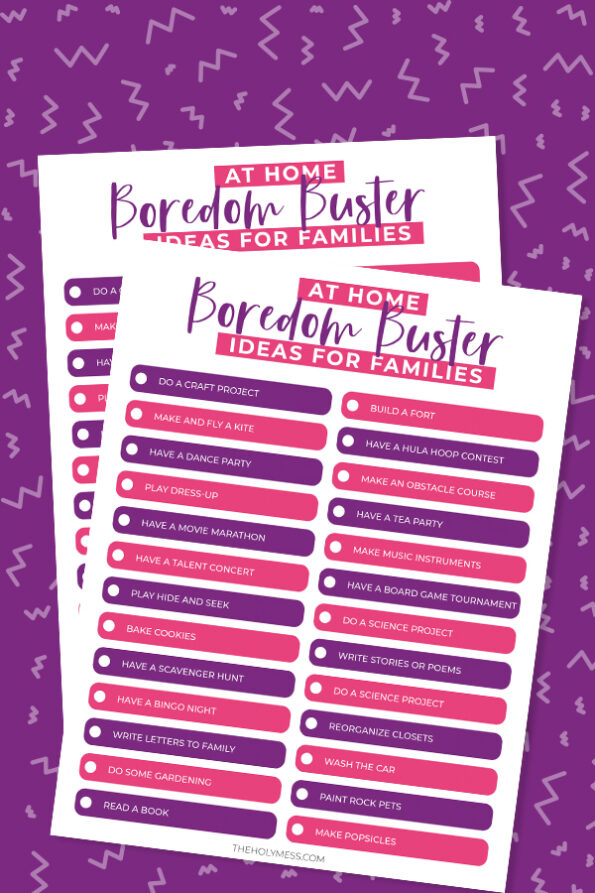 Free Printable At Home Boredom Busters for Families