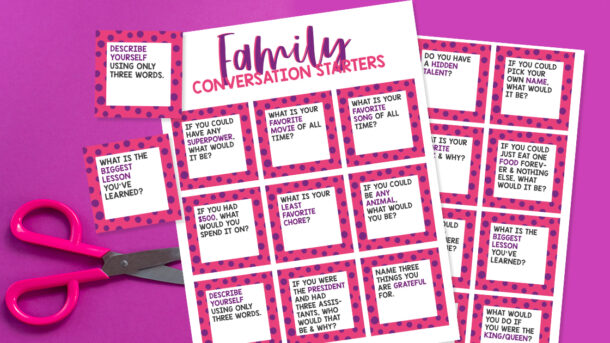 Family Conversation Starter Cards - Free Printable The Holy Mess