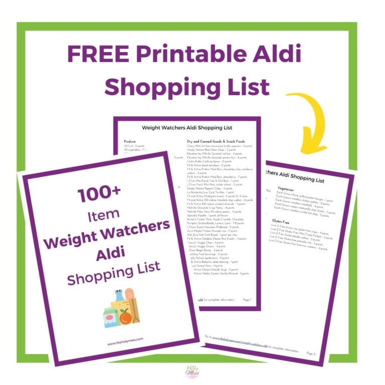 100+ Weight Watchers Aldi Shopping List 2025 {Free Printable}