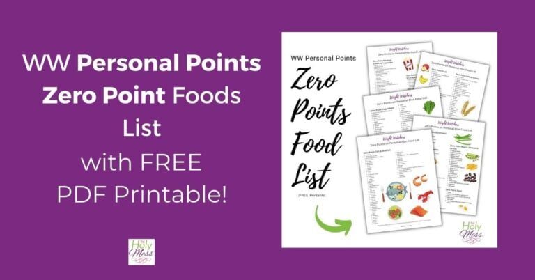 WW Personal Points Zero Points Food List (FREE Printable)