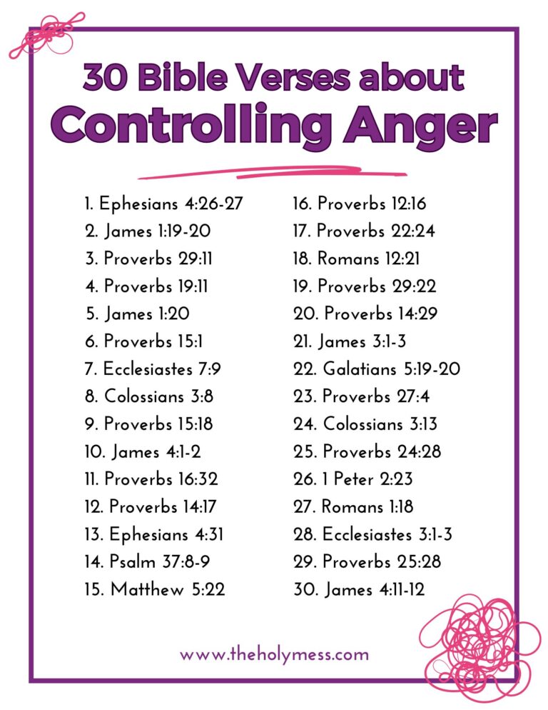 30 Bible Verses About Controlling Anger {Free PDF Printable}
