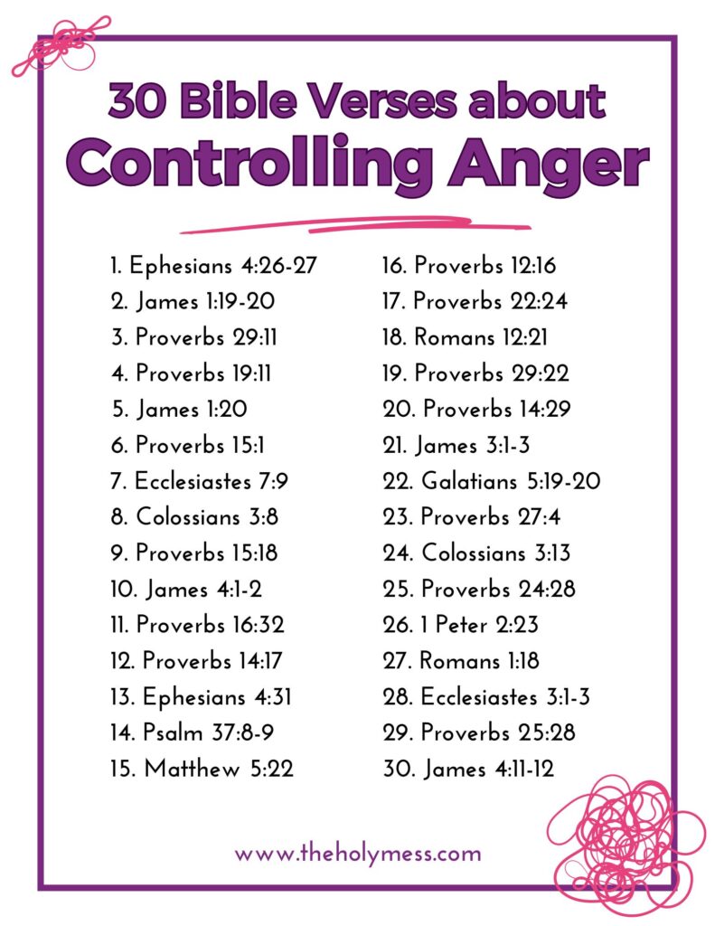 30 Bible Verses About Controlling Anger {Free PDF Printable}