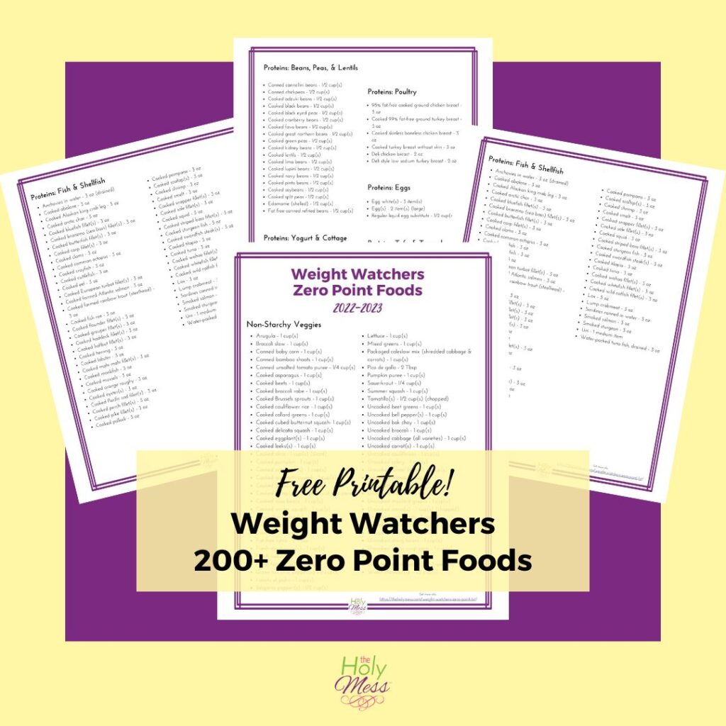 Weight Watchers Zero Point Food List Free Printable The Holy Mess Weight Watchers Zero Point Food List Free Printable The Holy Mess
