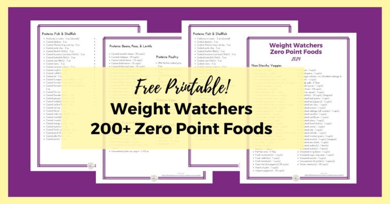 200+ Updated Weight Watchers Zero Point Foods List for 2024