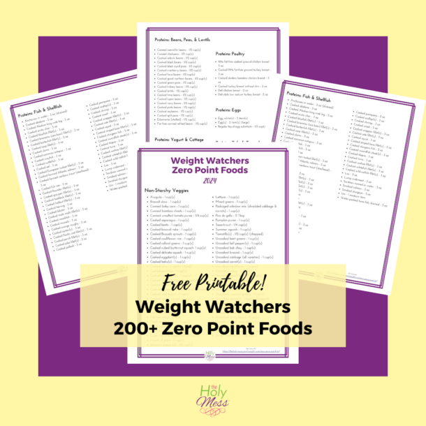 200+ Updated Weight Watchers Zero Point Foods List for 2024