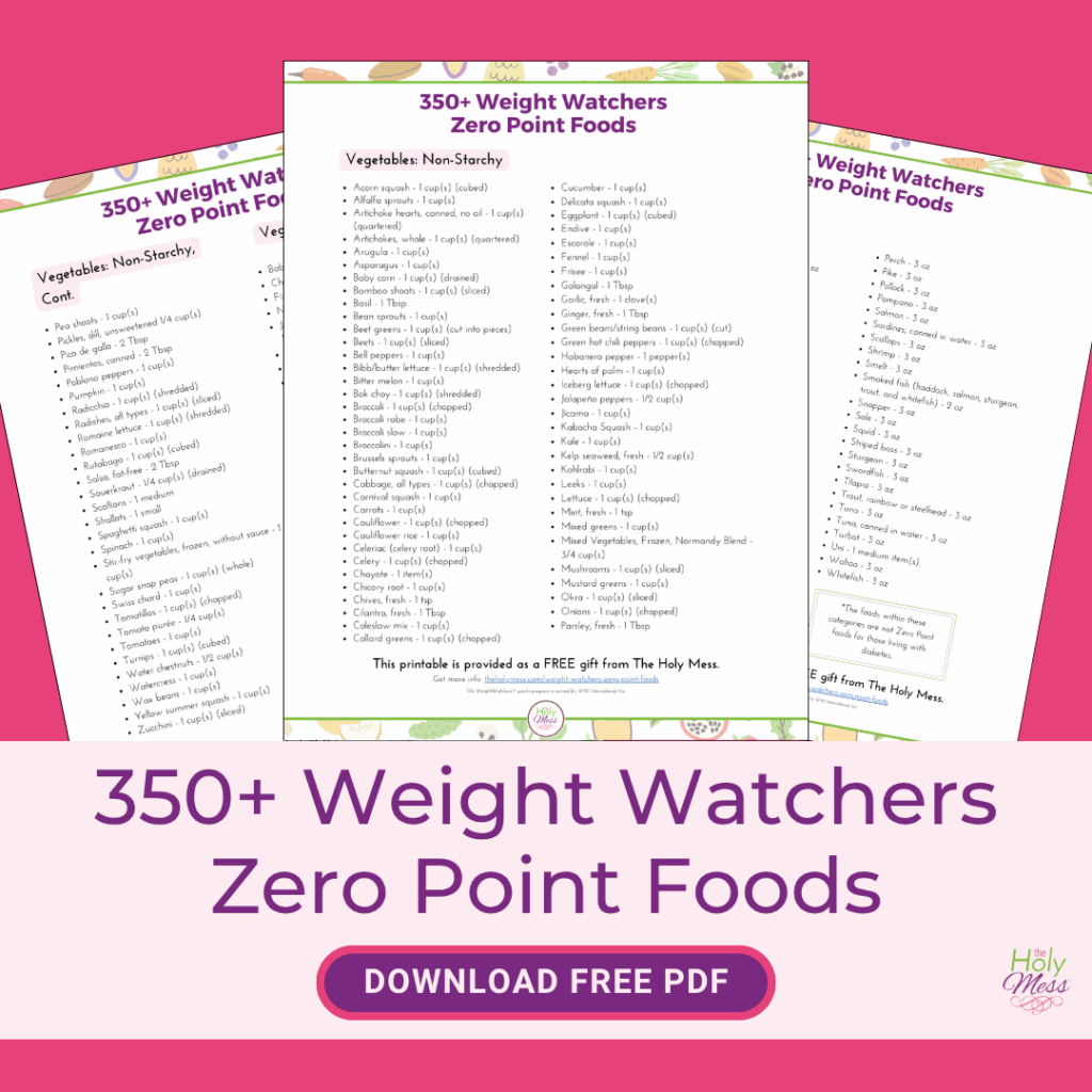 350+ Weight Watchers Zero Point Foods for 2026 with Free Printable PDF ...