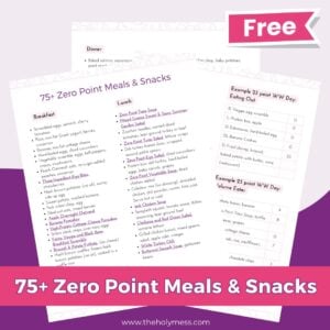 Weight Watchers 23 Points Menu (with Free PDF Printable) The Holy Mess