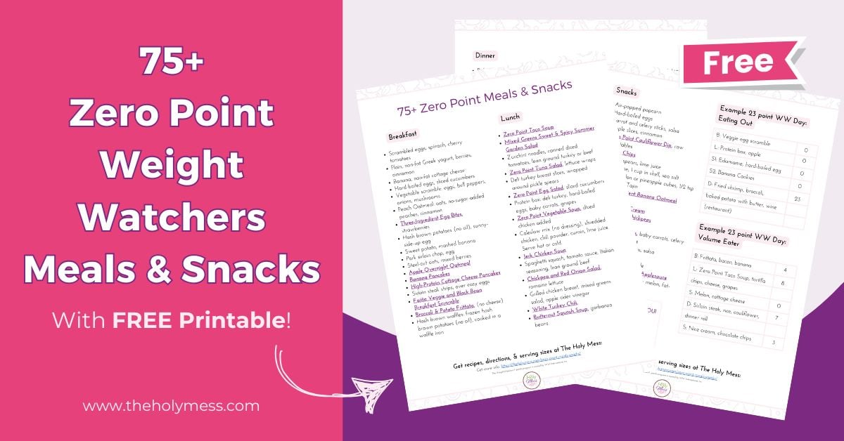 75+ Weight Watchers Zero Point Meals and Snacks for 2026